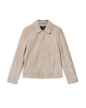 ALLSAINTS Hockley Suede Jacket With Classic Collar