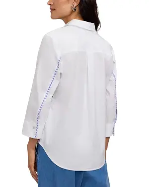 Foxcroft Marni Striped Trim Shirt