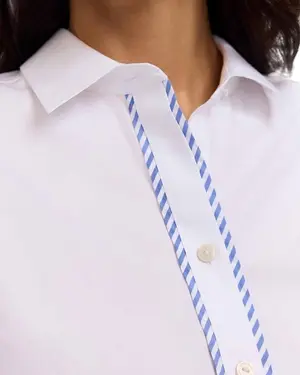 Foxcroft Marni Striped Trim Shirt