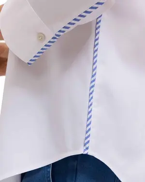 Foxcroft Marni Striped Trim Shirt
