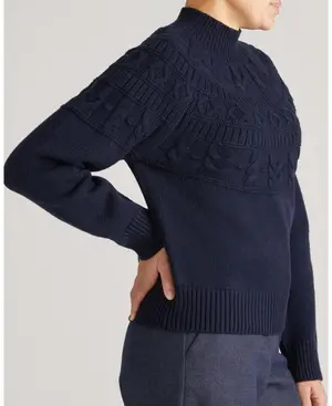 Universal Standard Safiya Cable Knit Sweater - Midnight