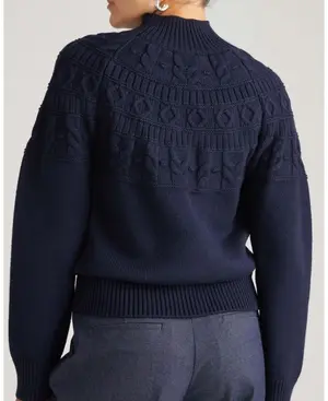 Universal Standard Safiya Cable Knit Sweater - Midnight