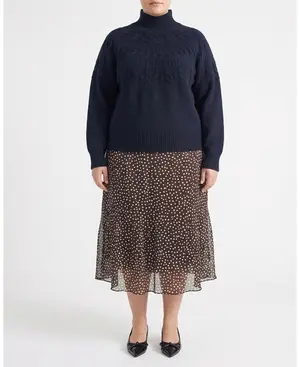 Universal Standard Safiya Cable Knit Sweater - Midnight
