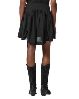 ALLSAINTS Aria Check Skirt - Black