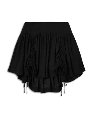 ALLSAINTS Aria Check Skirt - Black
