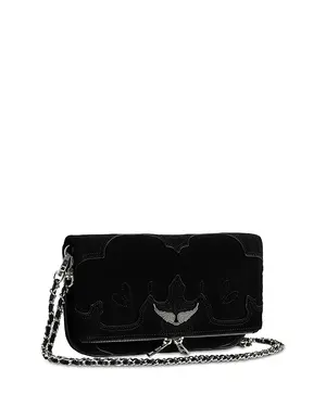 Zadig&Voltaire Rock Western Suede Clutch - Black