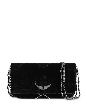 Zadig&Voltaire Rock Western Suede Clutch - Black