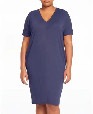 Universal Standard Liquid Jersey V-neck Dress - Midnight