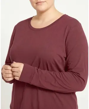 Universal Standard Long Sleeve Tee - Black Cherry