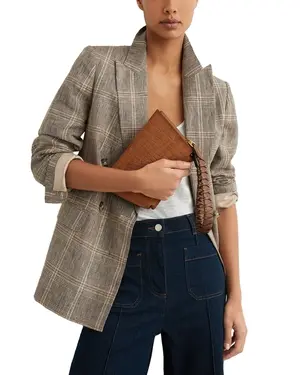 REISS Avery Suede & Leather Shoulder Bag