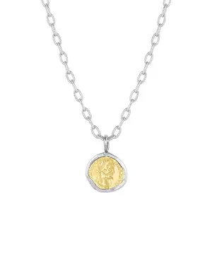 SET & STONES Parker Two Tone Coin Necklace - Silver
