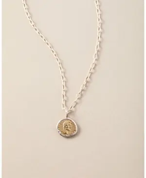 SET & STONES Parker Two Tone Coin Necklace