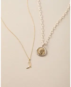 SET & STONES Parker Two Tone Coin Necklace