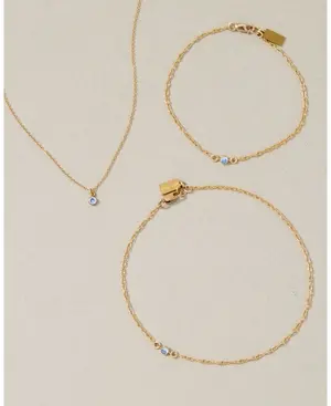 SET & STONES Something Blue" Cubic Zirconia Anklet