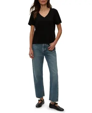 Michael Stars Daria V-neck Tee - Black