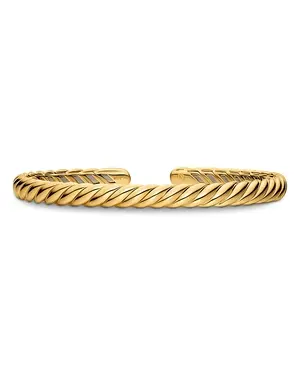 David Yurman Sculpted Cable Flex Bracelet In 18k Yellow 5mm - Gold