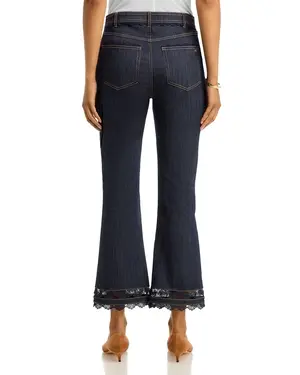 Cinq À Sept Guipure Lace Cropped Stevie Jeans