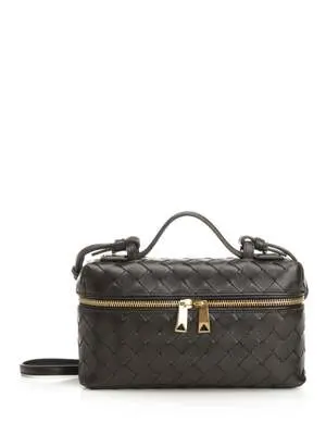 Bottega Veneta Bang Bang" Beauty Case In Leather With Intrecciato Motif - Brown