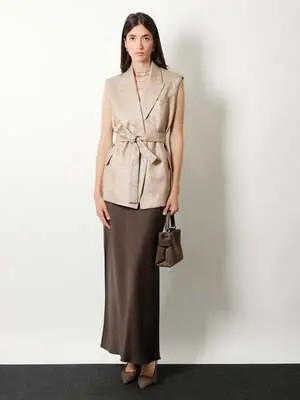 Brunello Cucinelli Satin Long Skirt