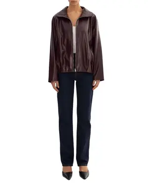 LAMARQUE Denita Faux Leather Bomber Jacket