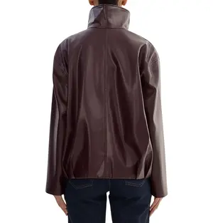 LAMARQUE Denita Faux Leather Bomber Jacket
