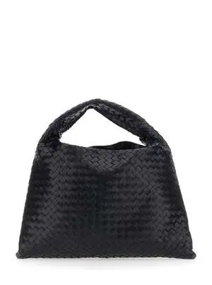 Bottega Veneta Shoulder Bag With Intreccio Motif In Leather For - Black