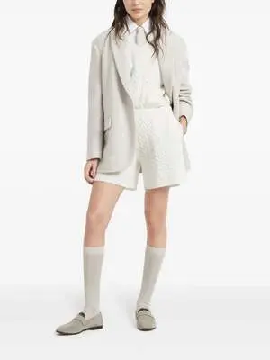 Brunello Cucinelli Cotton Shirt With Monili Trim - Multicolor