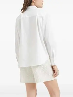 Brunello Cucinelli Cotton Shirt With Monili Trim - Multicolor