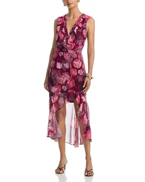 MILLY Nanci Printed Midi Dress - Red Multi