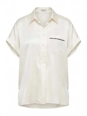 Brunello Cucinelli Silk Short Sleeve Shirt - Multicolor