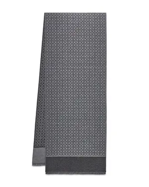 FERRAGAMO Logo Wool Scarf - Grigio