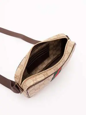 Gucci Gg Coated Canvas Crossbody Bag