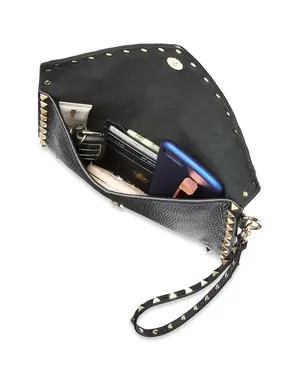 Valentino Garavani Rockstud Medium Leather Flat Pouch