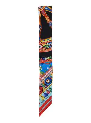 Dolce & Gabbana Scarf With All-over Carretto Print In Silk For - Multicolor