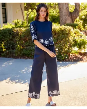 Karen Kane Scallop Drawstring Pants