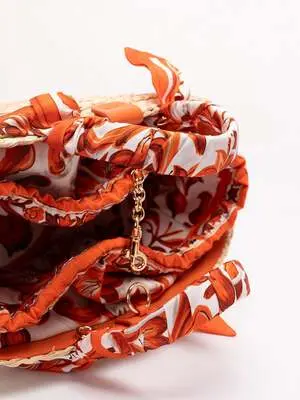 Dolce & Gabbana Raffia Coffa Bag With Dg Applique