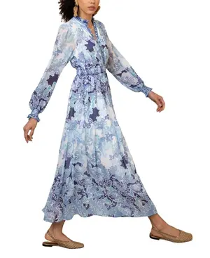 Hale Bob Bertille Chiffon Maxi Dress - Blue