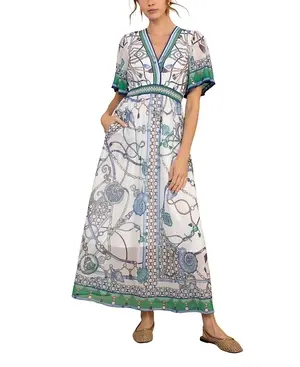 Hale Bob Neve Chiffon Dress - Blue