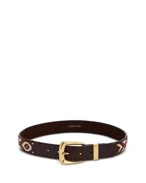 Veronica Beard Beaded Arch Leather Belt