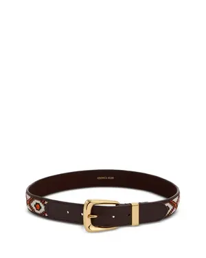 Veronica Beard Beaded Arch Leather Belt