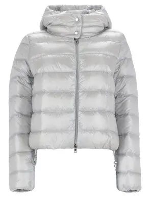 Herno Giacca Resort Ultralight Nylon Puffer Jacket With Hood - Grey