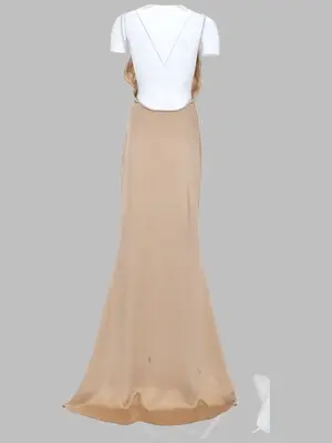 TOM FORD Sleeveless Satin Evening Gown With Chain Embellishments