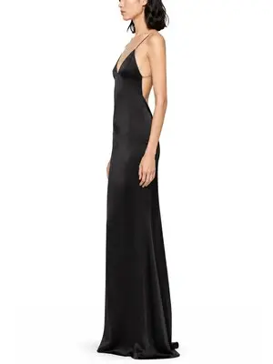 TOM FORD Sleeveless Evening Gown With Chain Embroidery - Black