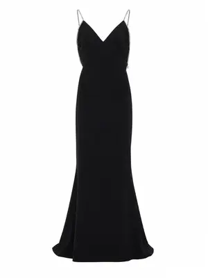 TOM FORD Sleeveless Evening Gown With Chain Embroidery - Black