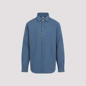 Paul Smith Regular Fit Embroidered Cotton Shirt - Blue