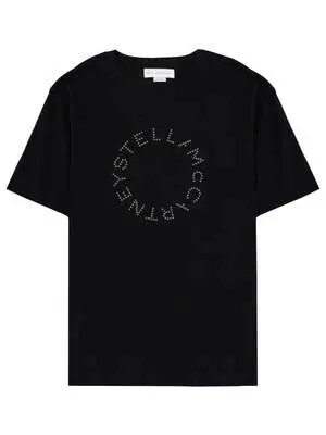 Stella McCartney Graphic Cotton T-shirt - Black
