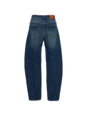 Elisabetta Franchi Denim Cotton Jeans With Faded Effect
