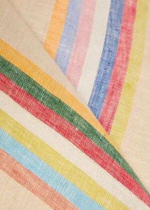 Staud Laura Striped Linen Mini Dress - Multicoloured