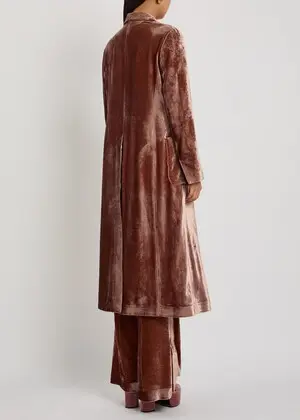 La DoubleJ Velvet Duster Coat With Tassel Embellishments