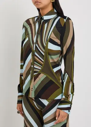 Emilio Pucci Printed Satin-jersey Shirt